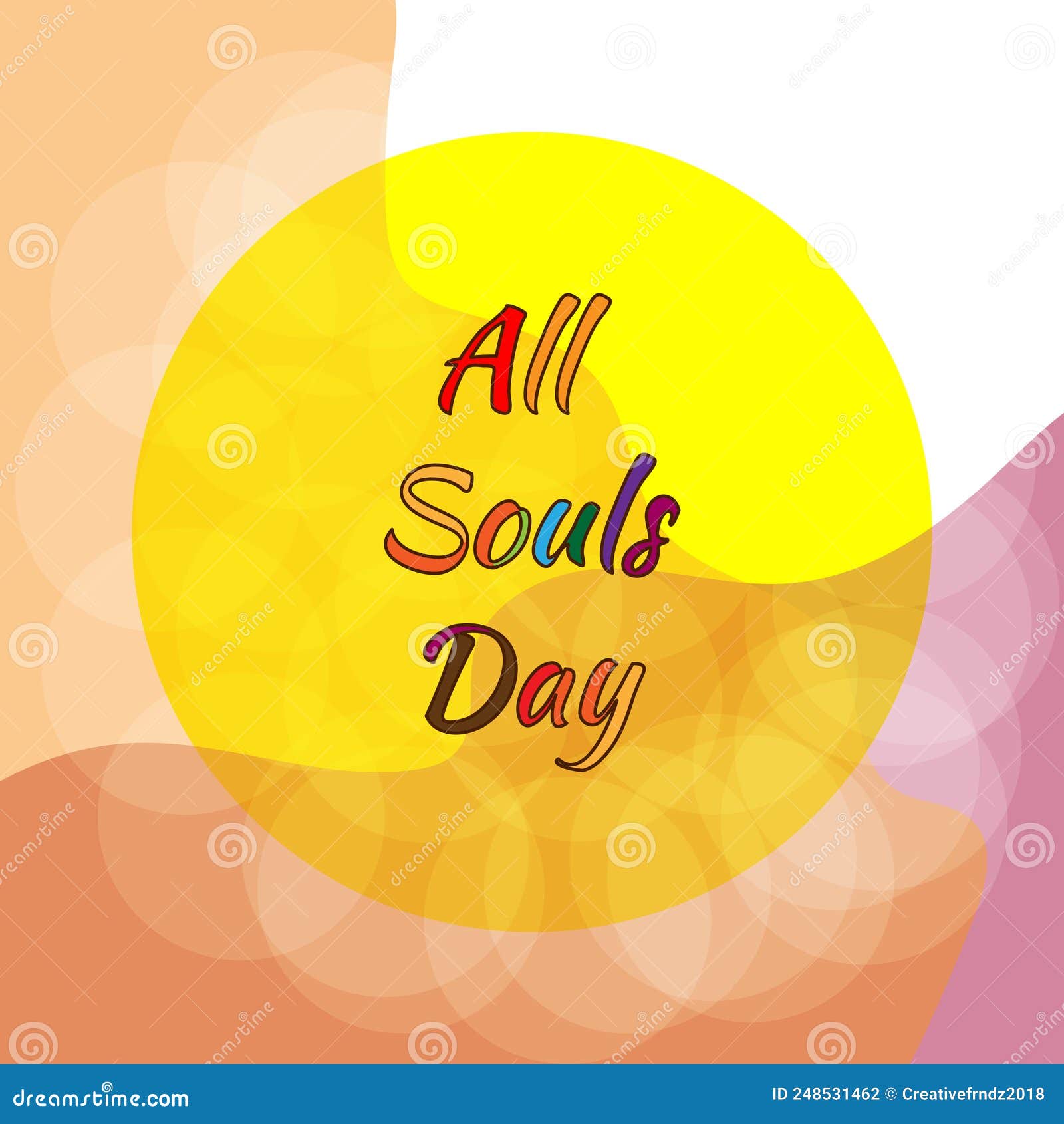 All Souls Day Greeting Card Stock Vector - Illustration of wreath ...