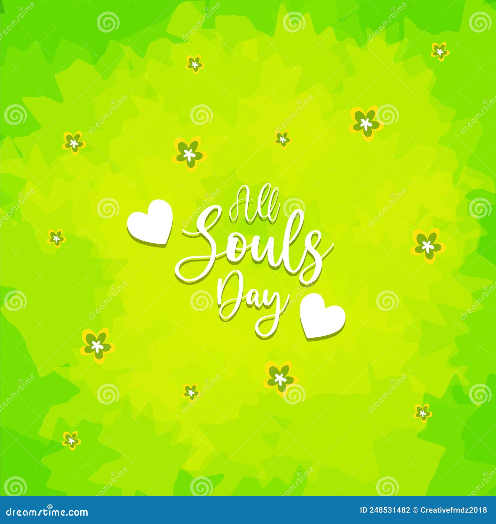 All Souls Day Greeting Card Stock Vector - Illustration of wreath ...