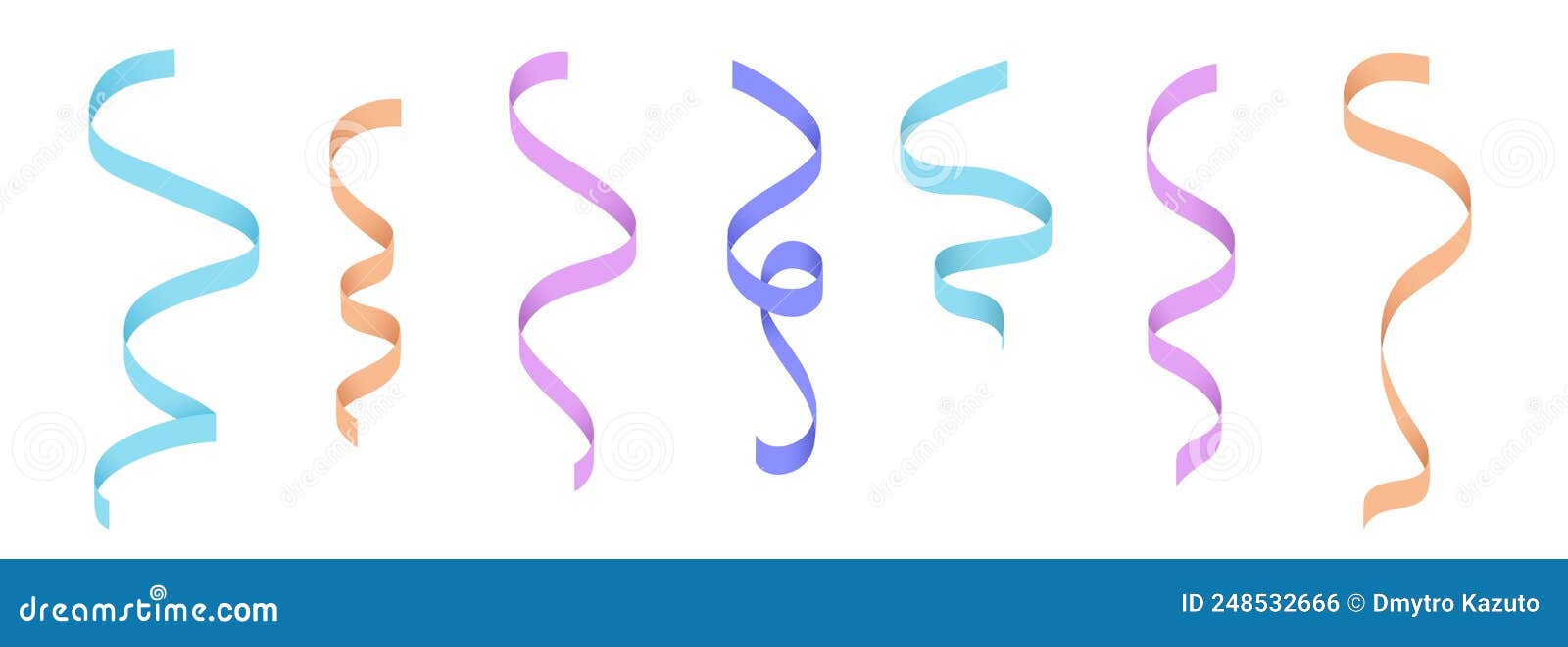 Set of Colorful Ribbon. Colored Paper Curly Ribbons for Decoration ...