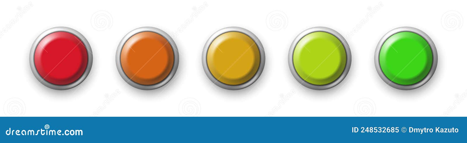 Rating Scale Or Pain Scale. From Red To Green Buttons. Vector Clipart ...