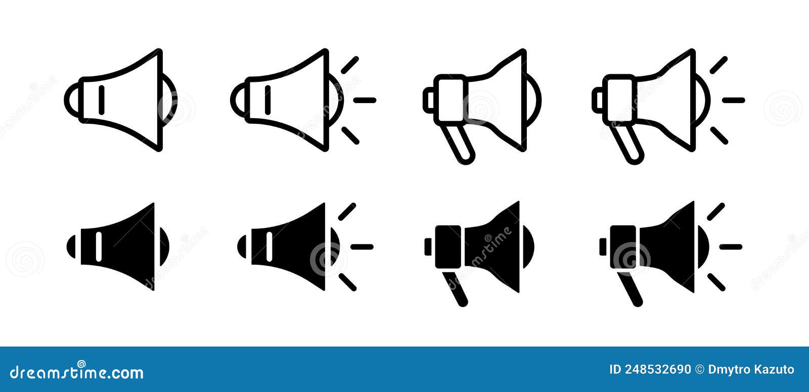 Loudspeaker Black Icons Set. Black Vector Icons Isolated On White ...