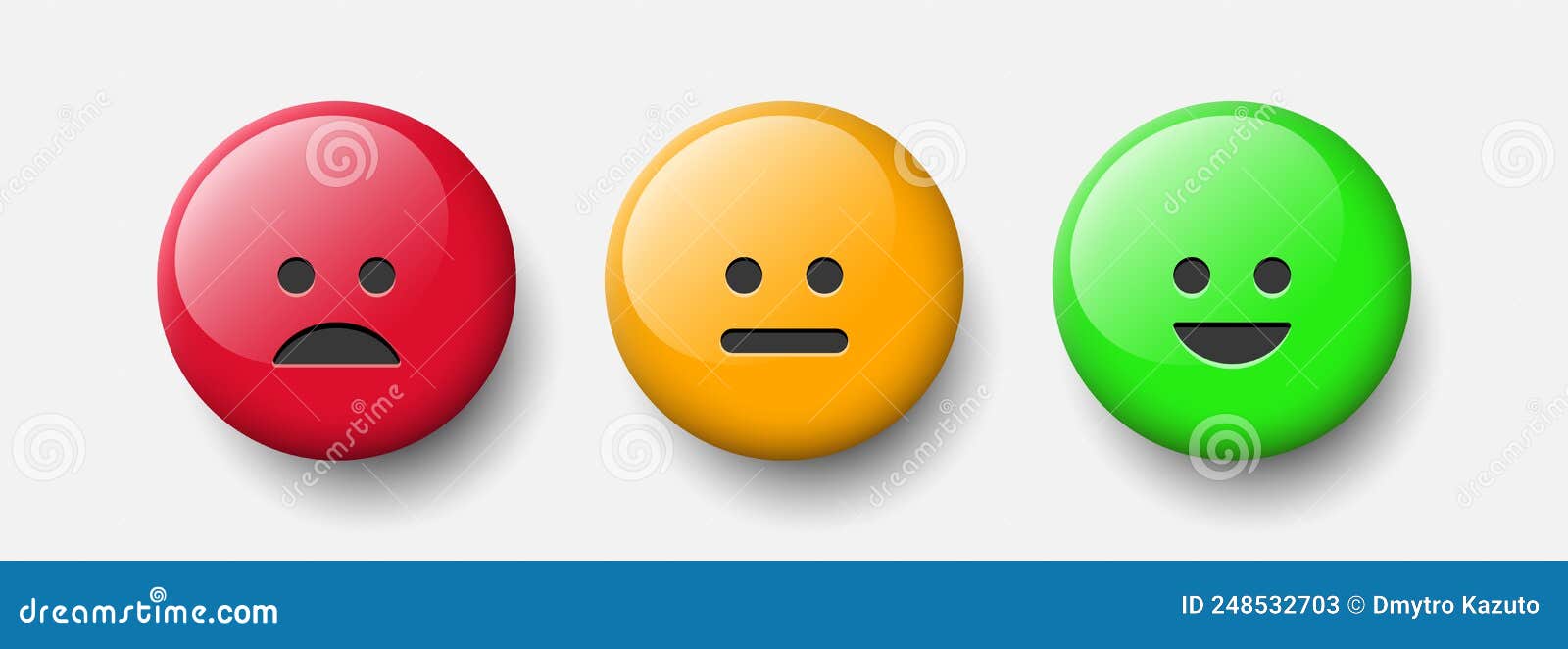 Rating Scale Or Pain Scale In The Form Of Emoticons. Three Smileys ...