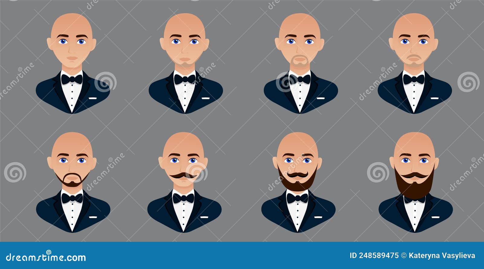 Set Of Different Beards Cartoon Vector | CartoonDealer.com #51175571