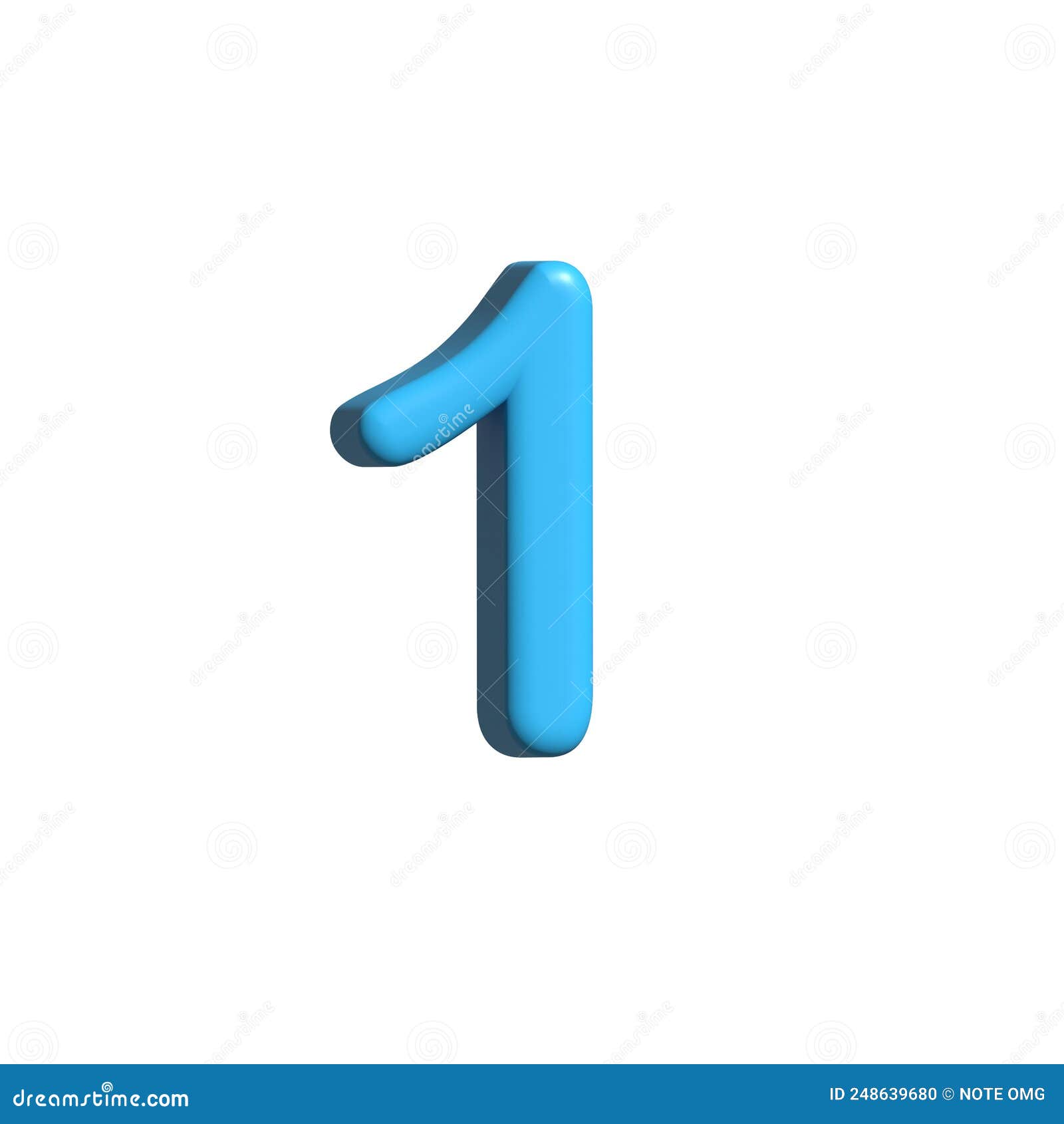 3d Realistic Blue Number One Icon Stock Illustration - Illustration of ...