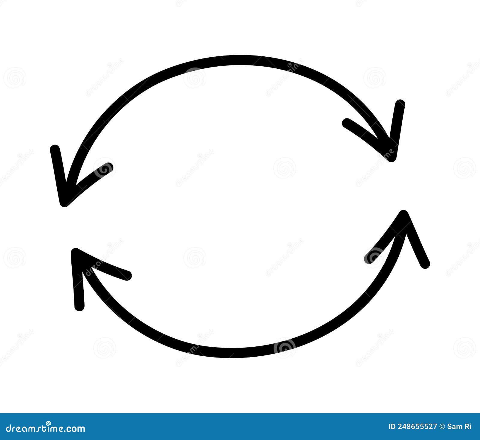 Two Arrows in a Circle Sign. Stock Vector - Illustration of symbol ...