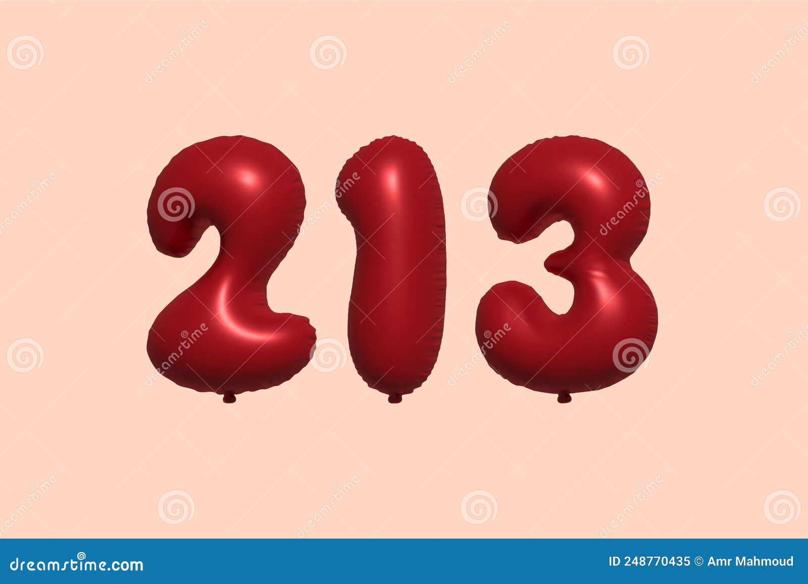 Red Helium Balloon 3D Number 213 Cartoon Vector | CartoonDealer.com ...