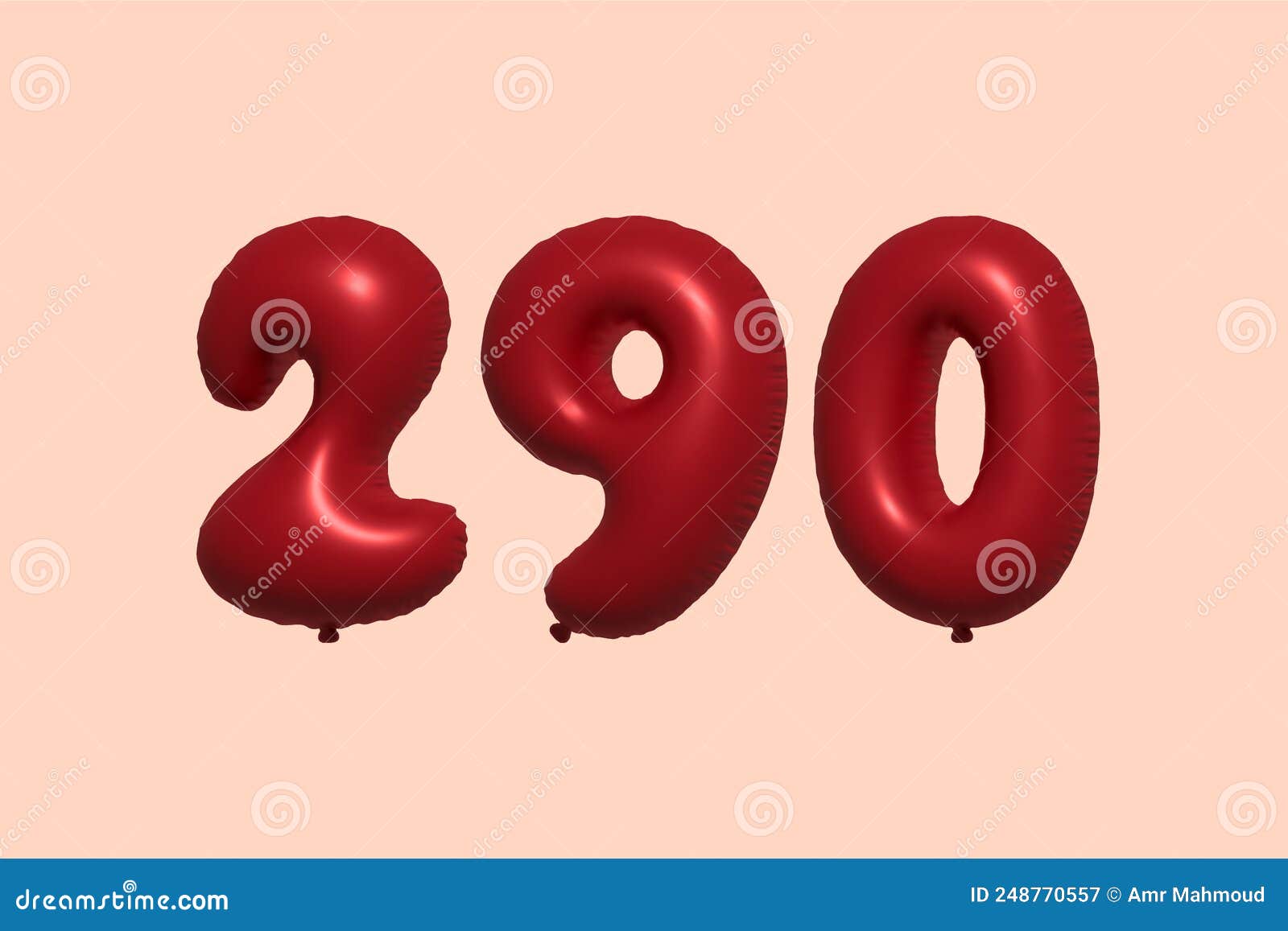 Red Helium Balloon 3D Number 290 Stock Vector - Illustration of helium ...