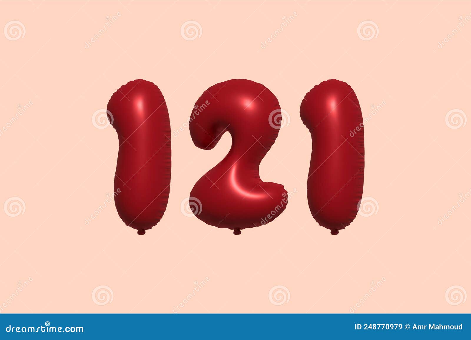 Red Helium Balloon 3D Number 121 Cartoon Vector | CartoonDealer.com ...