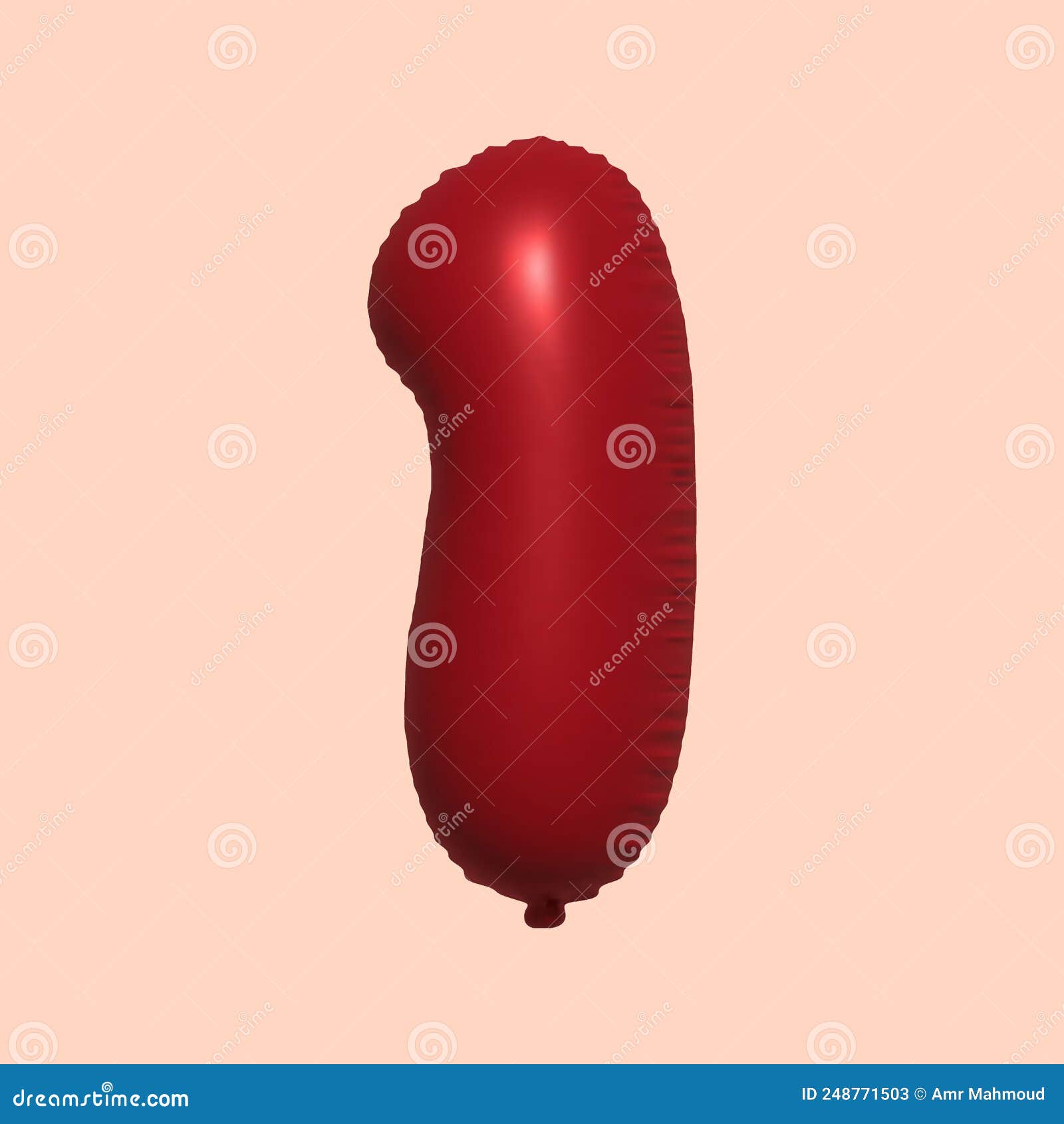 Red Helium Balloon 3D Number 1 Stock Vector - Illustration of foil ...