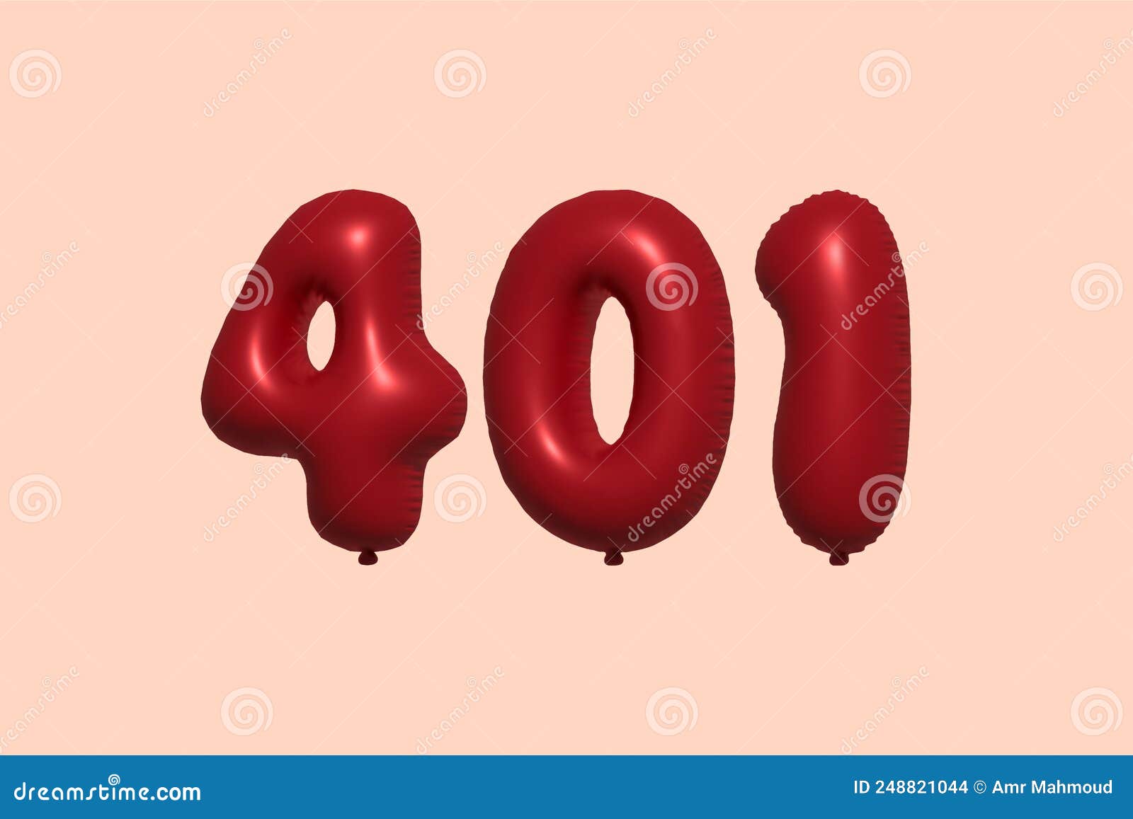 Red Helium Balloon 3D Number 401 Vector Illustration | CartoonDealer ...