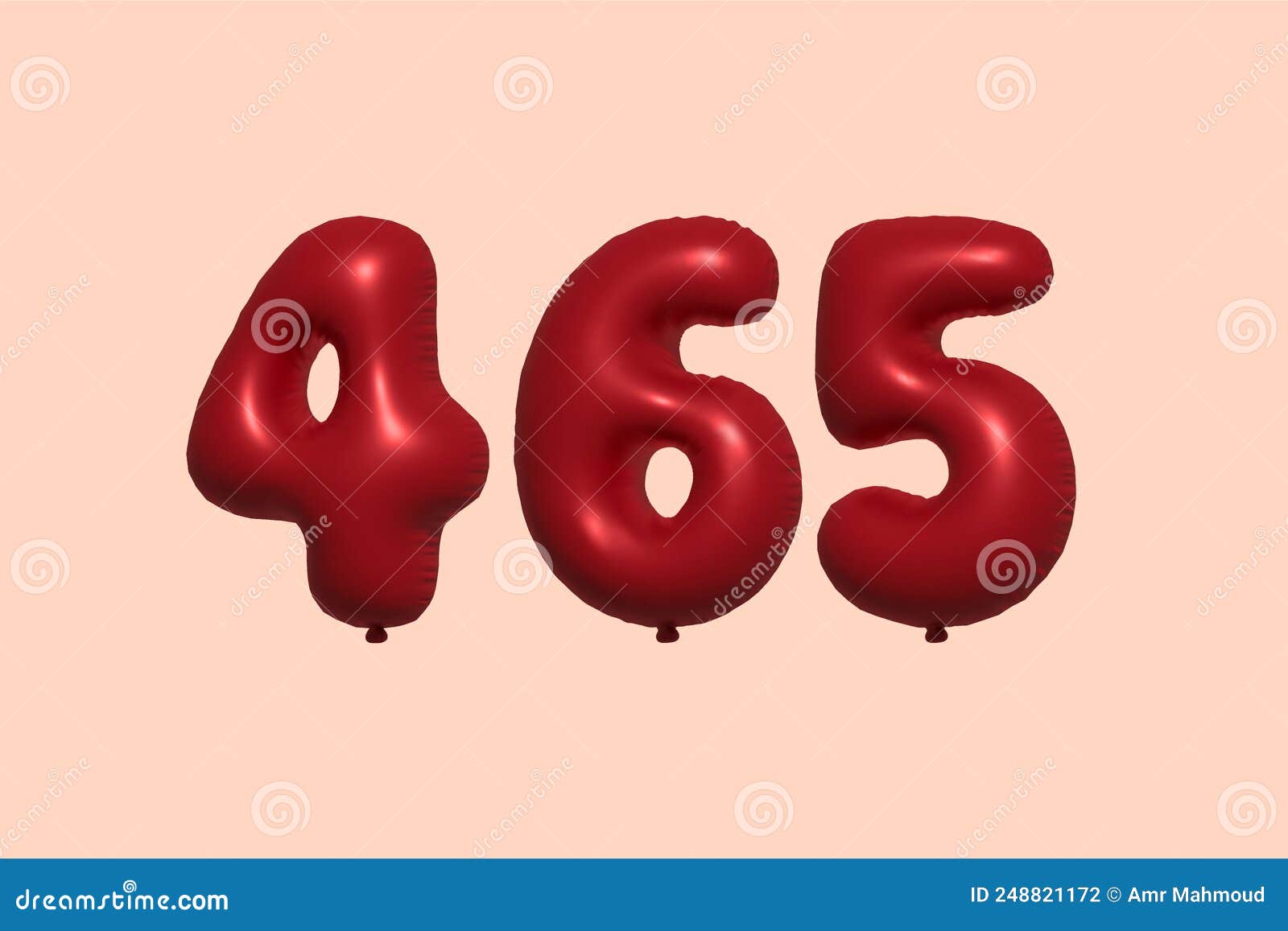 Red Helium Balloon 3D Number 465 Stock Vector - Illustration of vector ...