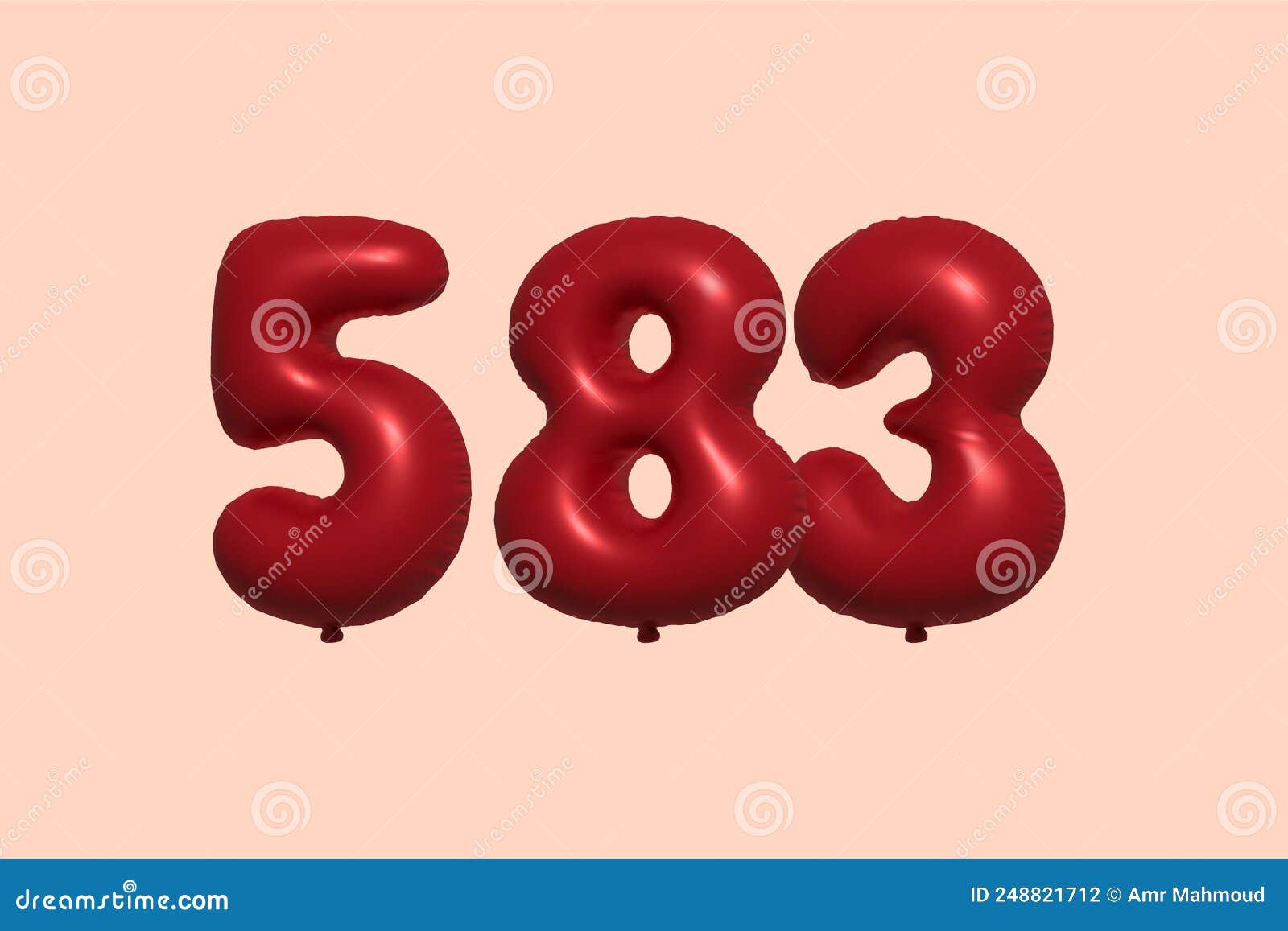 Red Helium Balloon 3D Number 582 Stock Vector - Illustration of coupon ...