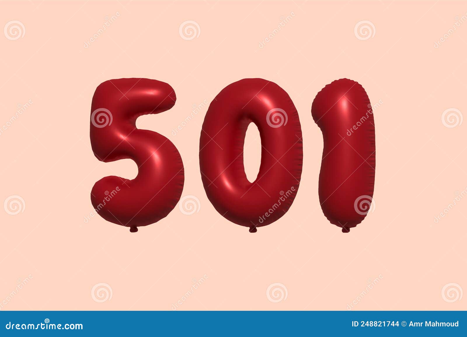 Red Helium Balloon 3D Number 501 Stock Vector - Illustration of holiday ...