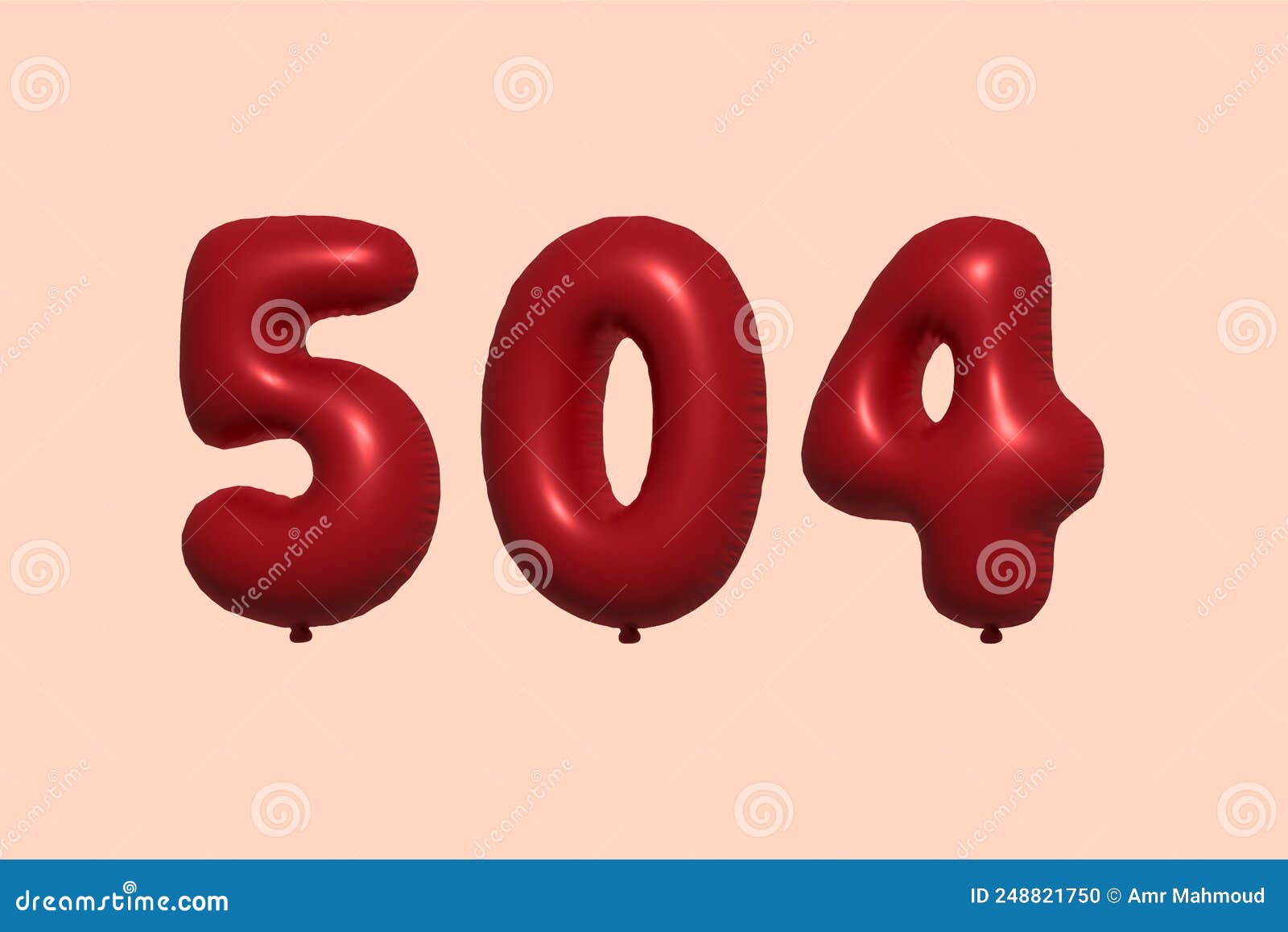 Red Helium Balloon 3D Number 504 Stock Vector - Illustration of ...