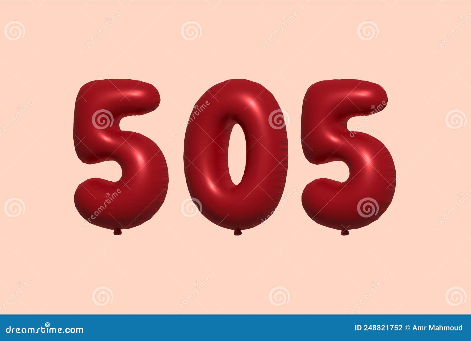 Red Helium Balloon 3D Number 505 Stock Vector - Illustration of ...