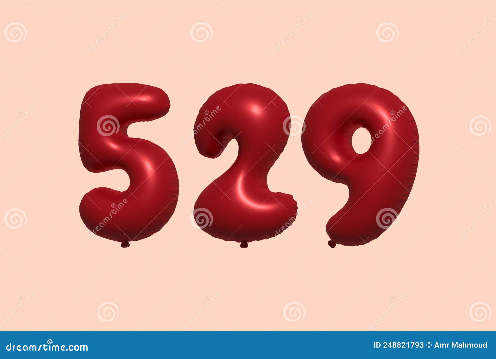 Red Helium Balloon 3D Number 529 Stock Vector - Illustration of offer ...