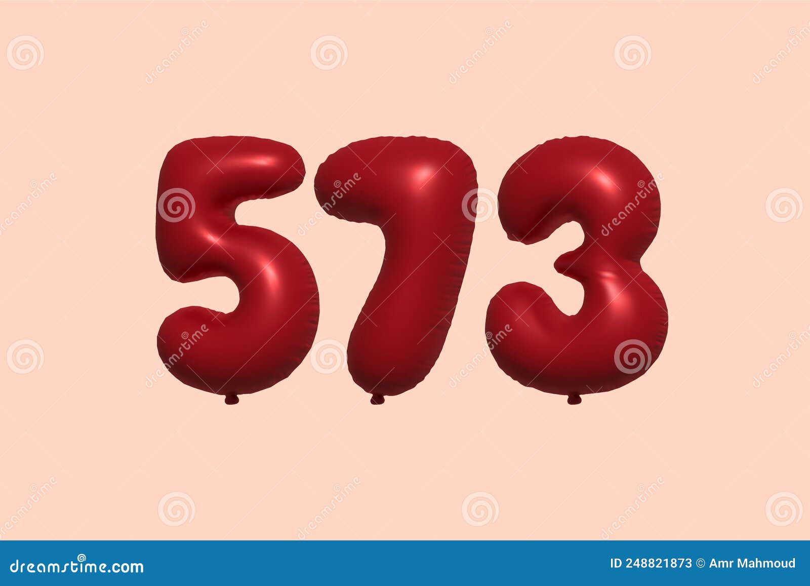 Red Helium Balloon 3D Number 573 Stock Vector - Illustration of ...