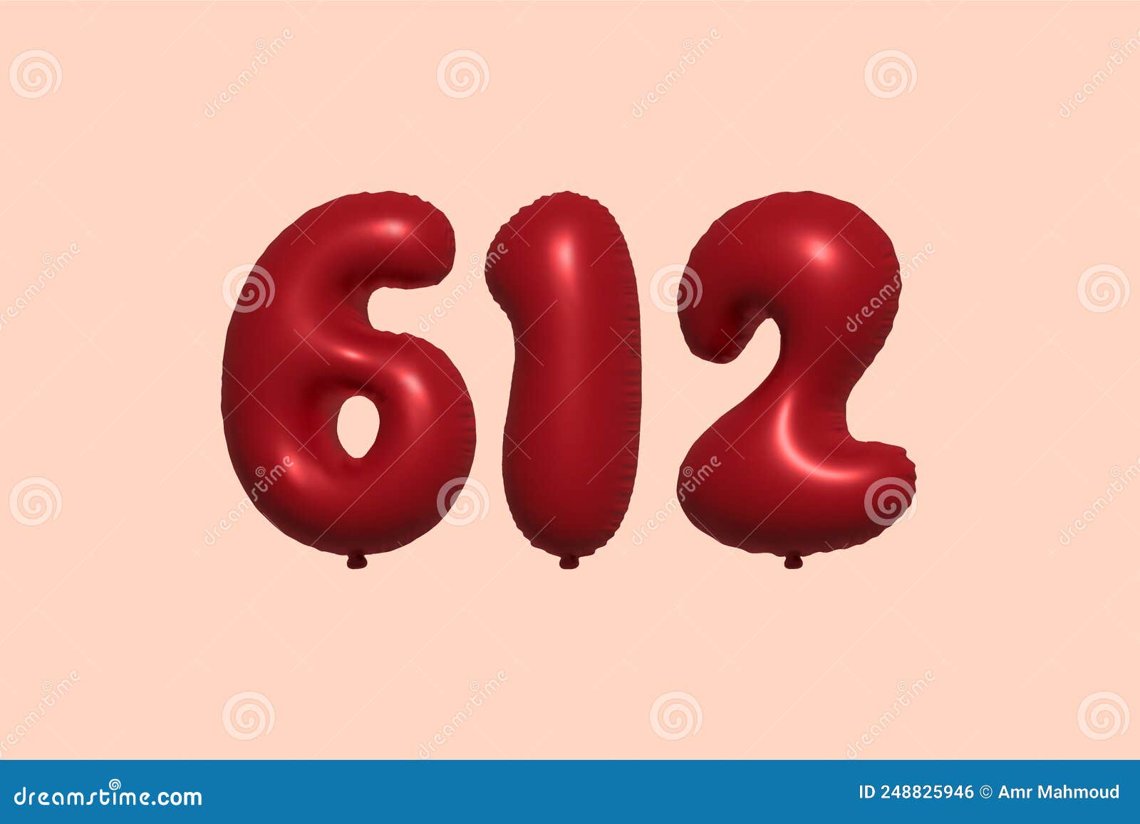 Red Helium Balloon 3D Number 612 Stock Vector - Illustration of coupon ...