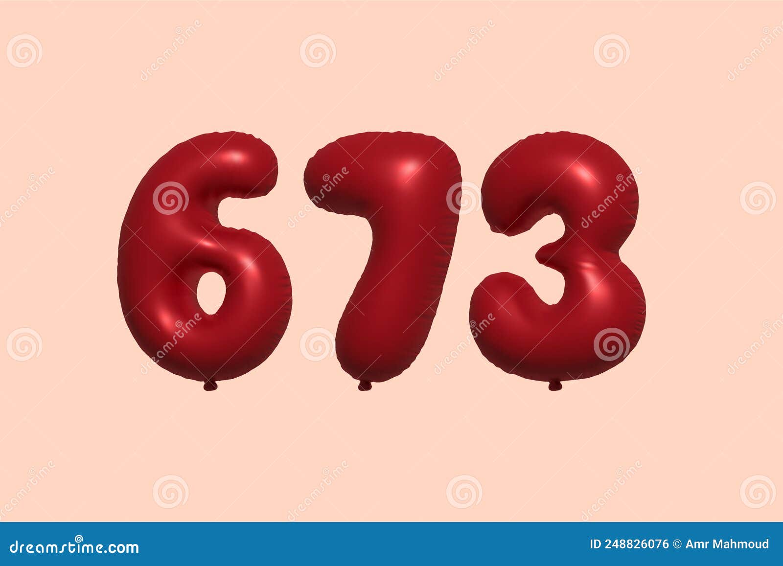 Red Helium Balloon 3D Number 673 Stock Vector - Illustration of coupon ...