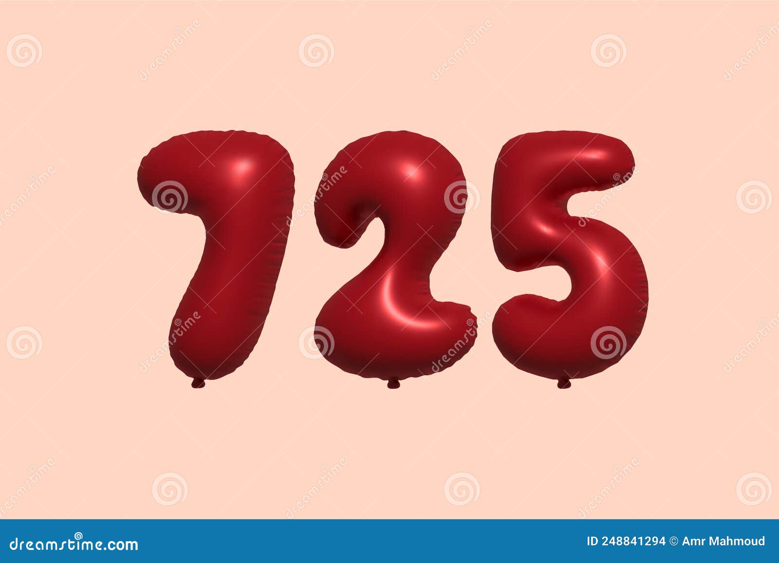 Red Helium Balloon 3D Number 725 Stock Vector - Illustration of offer ...