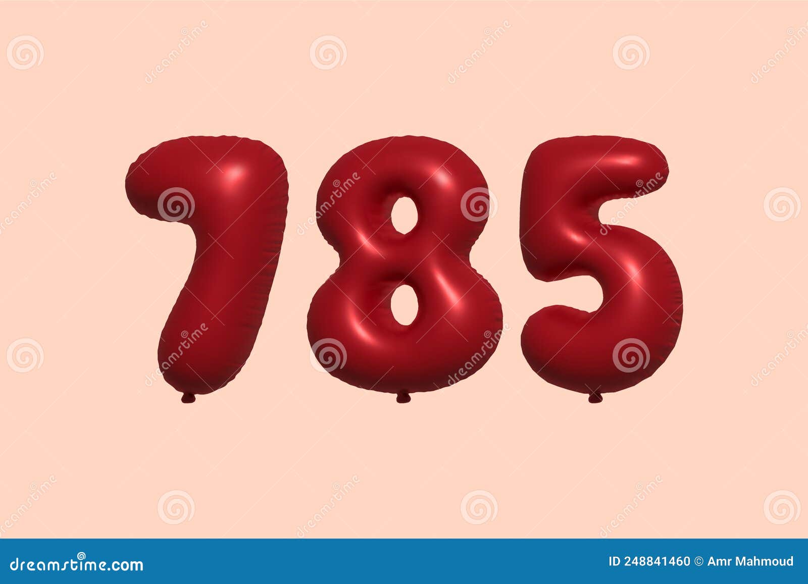 Red Helium Balloon 3D Number 785 Stock Vector - Illustration of ...