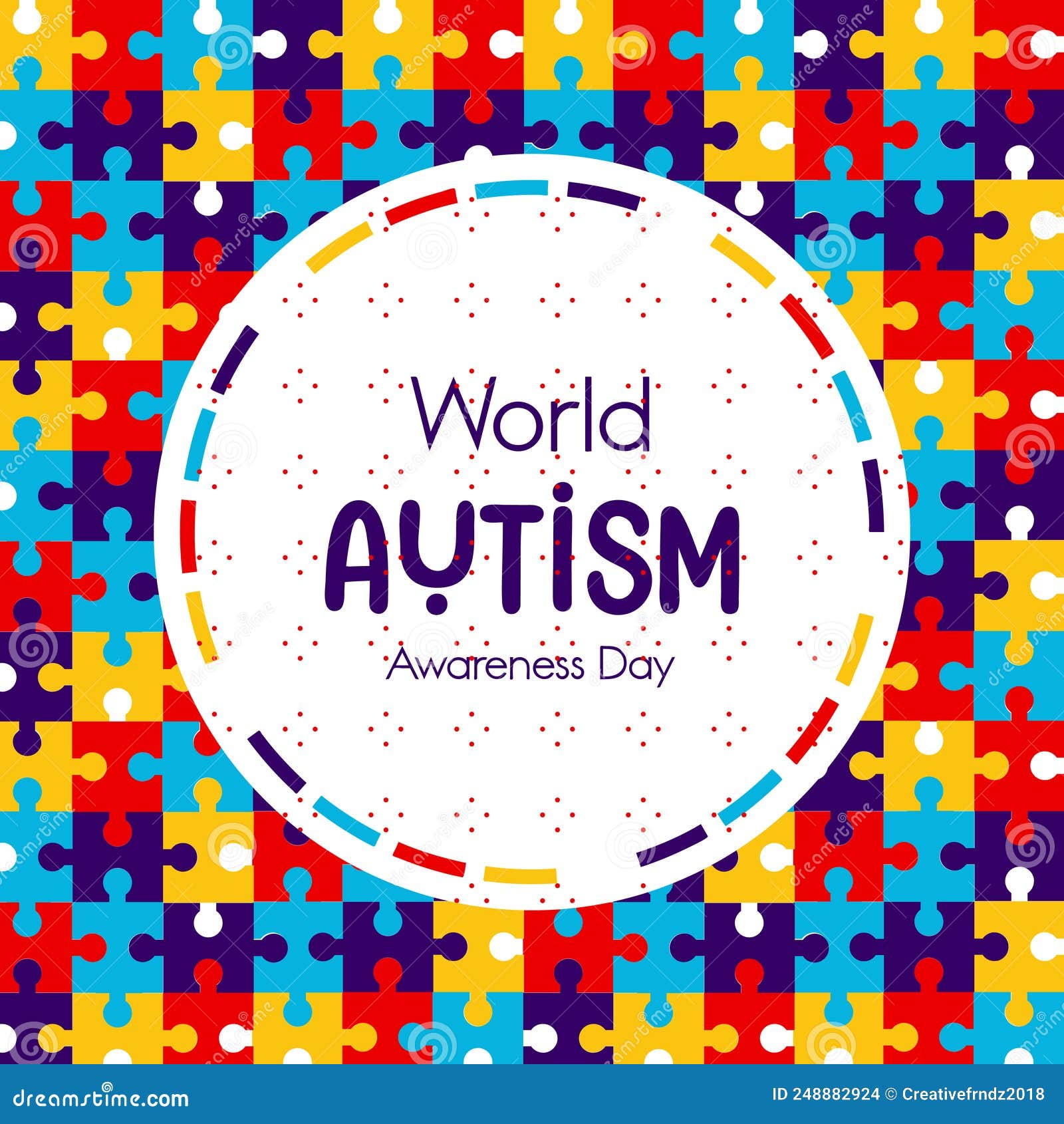 World Autism Awareness Day Banner Design Stock Vector - Illustration of ...