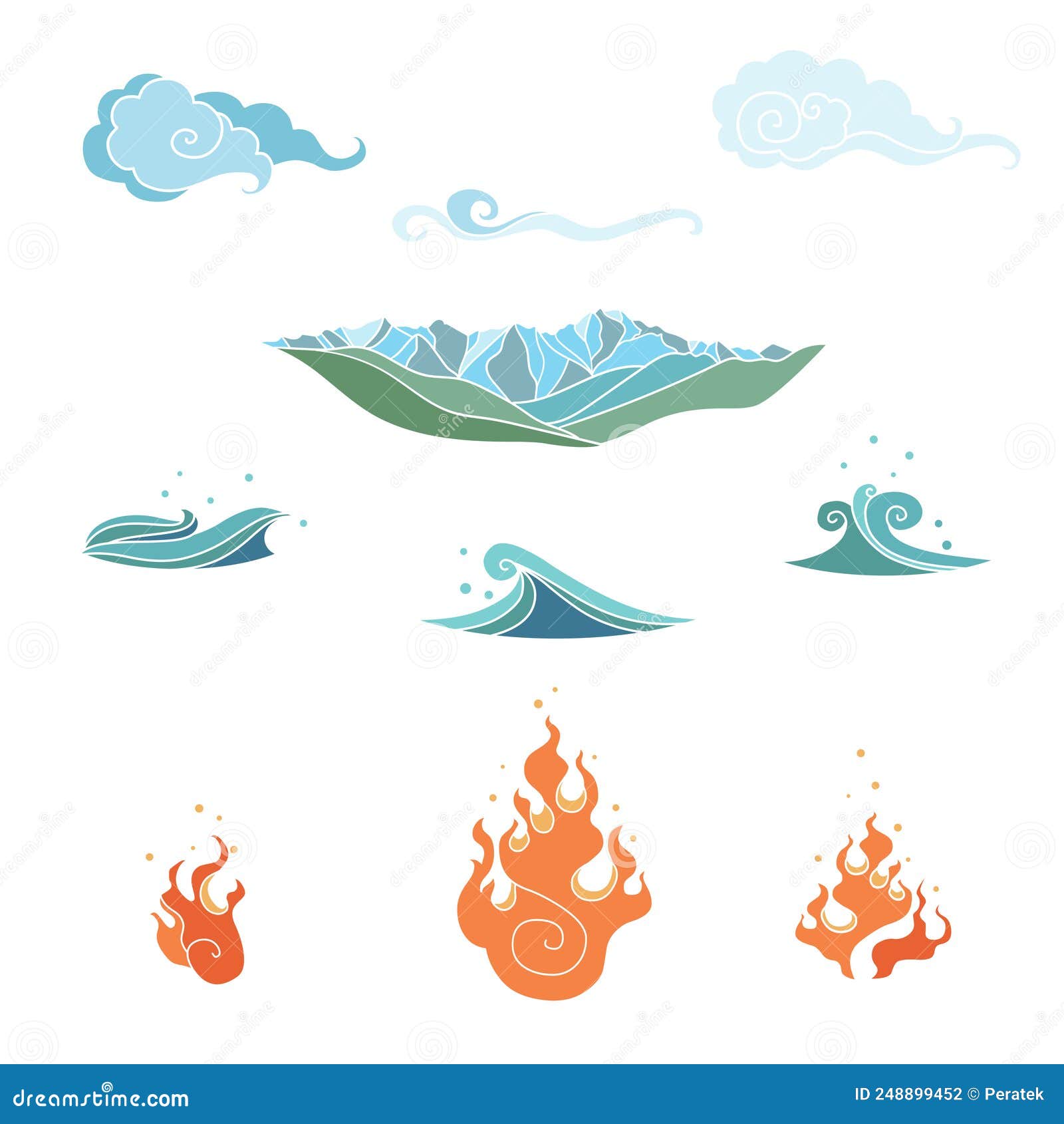 Set of Elements of Nature. Vector Illustration Stock Vector ...