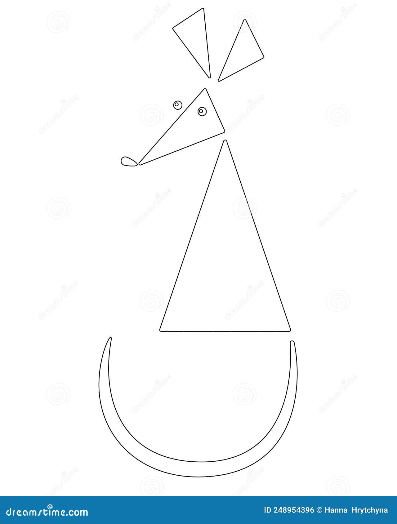 Mouse From Triangles, Funny Animal From Geometric Shapes - Vector ...