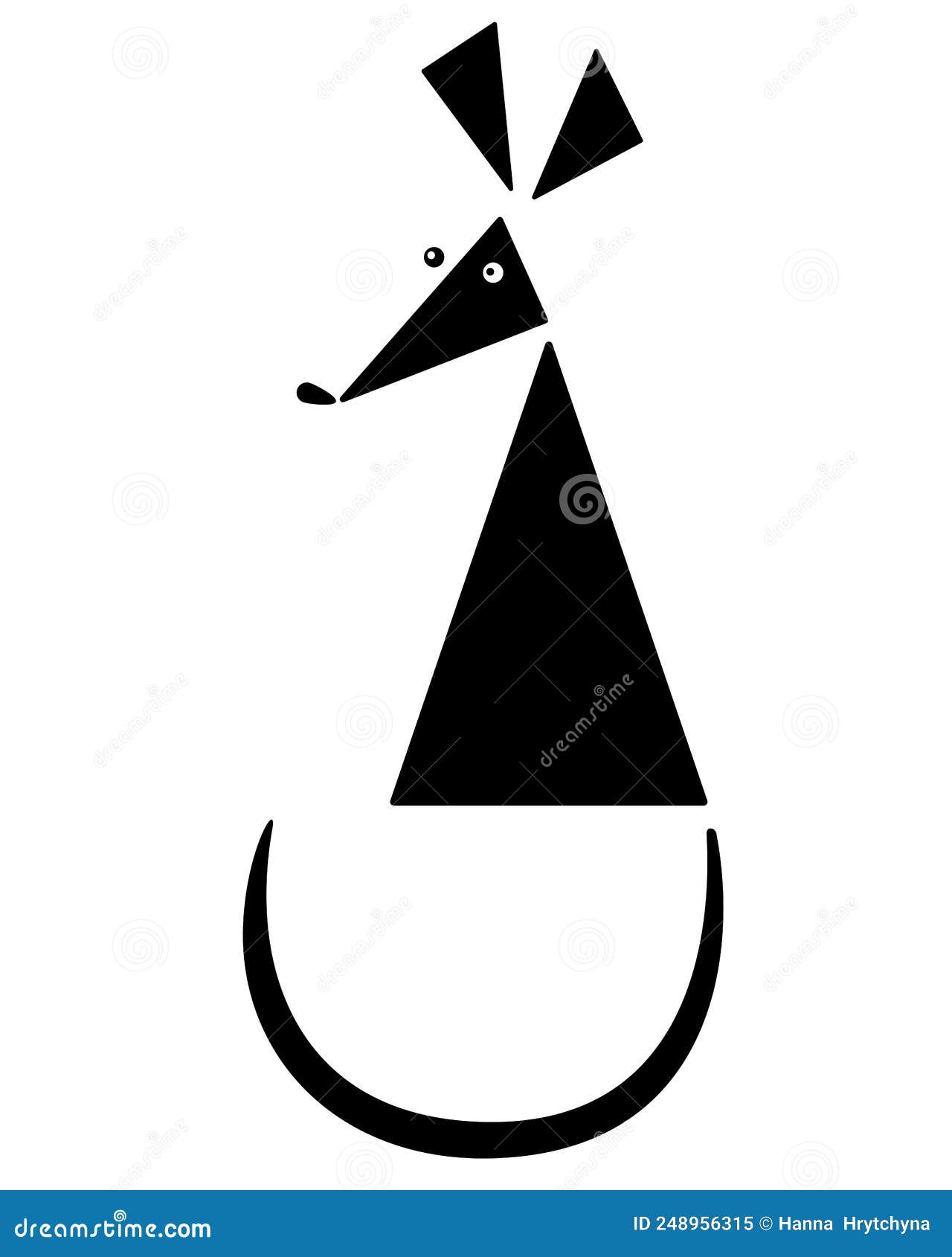 Mice From Triangles, Funny Animal From Geometric Shapes - Vector ...