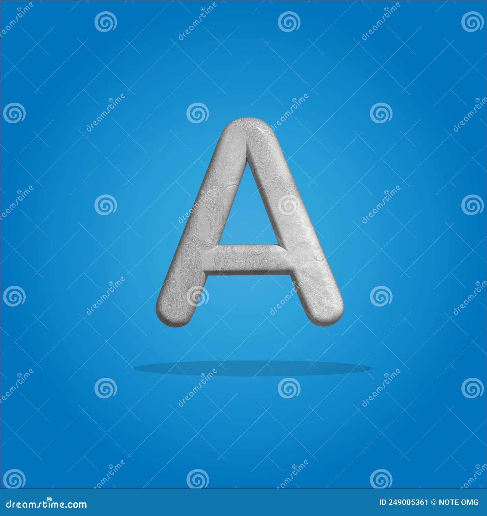 Grey Letter a Logo Isolated from Blue Background. 3D Illustration Stock ...