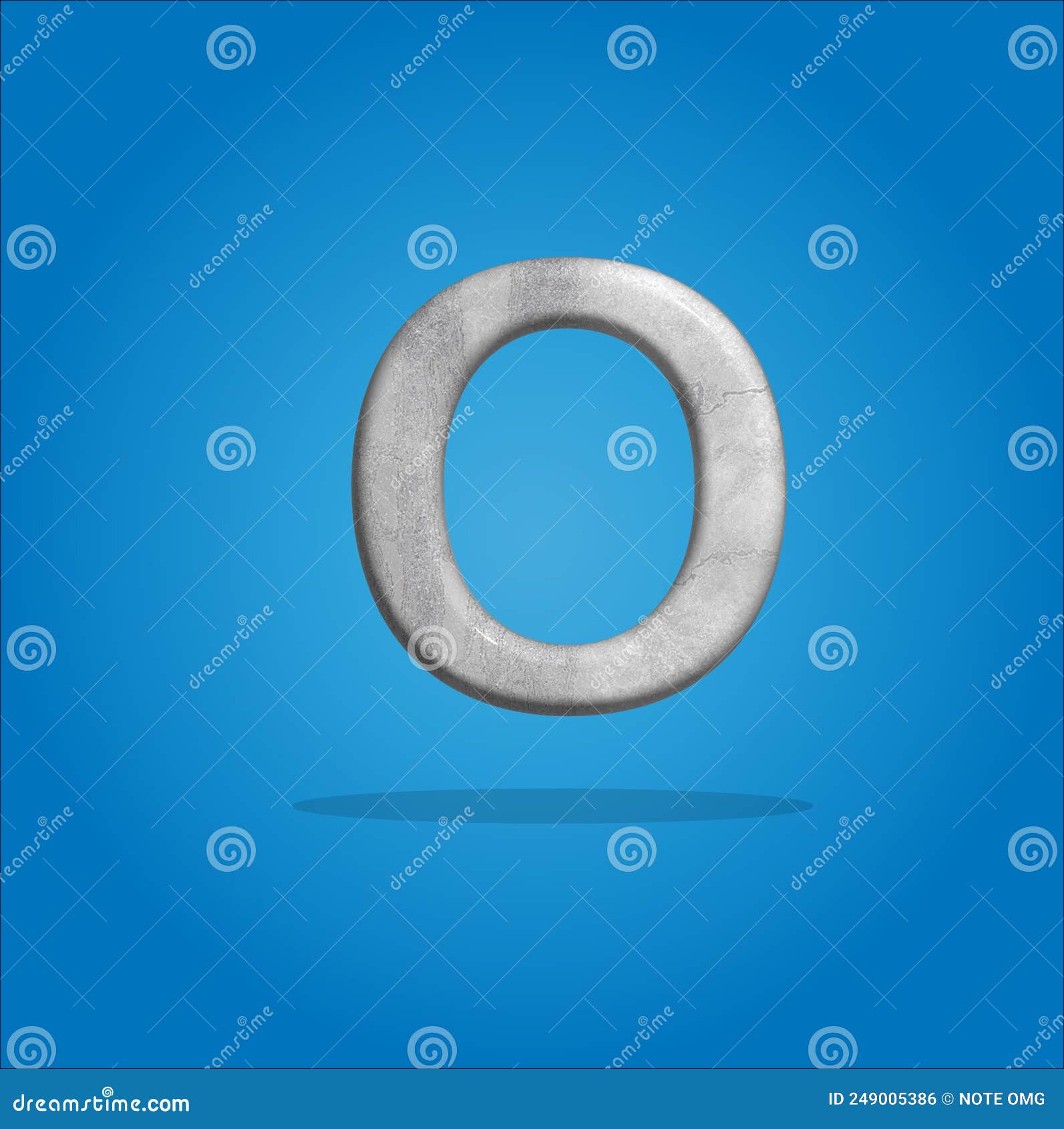 Grey Letter O Logo Isolated from Blue Background. 3D Illustration Stock ...