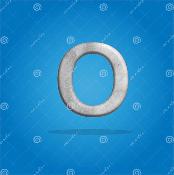 Grey Letter O Logo Isolated from Blue Background. 3D Illustration Stock ...