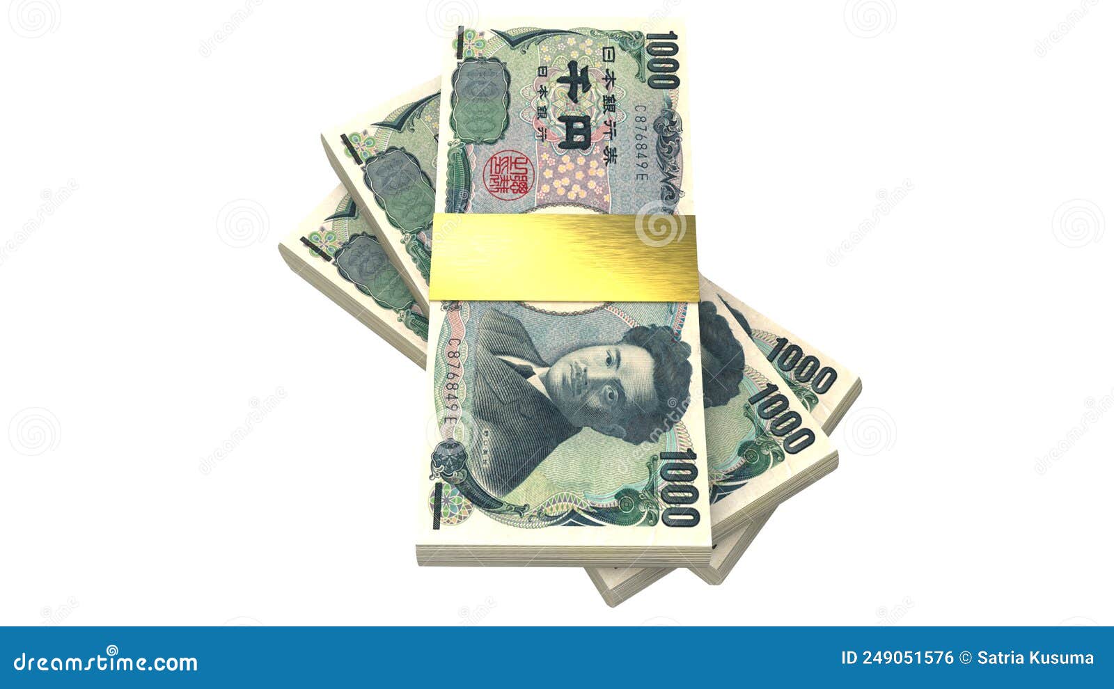 Japanese Yen Currency 3d Rendering Stock Illustration - Illustration of ...