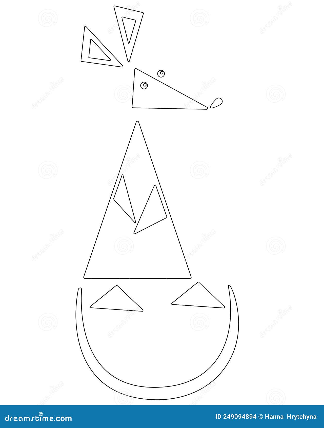 Mouse From Triangles, Funny Animal From Geometric Shapes - Vector ...