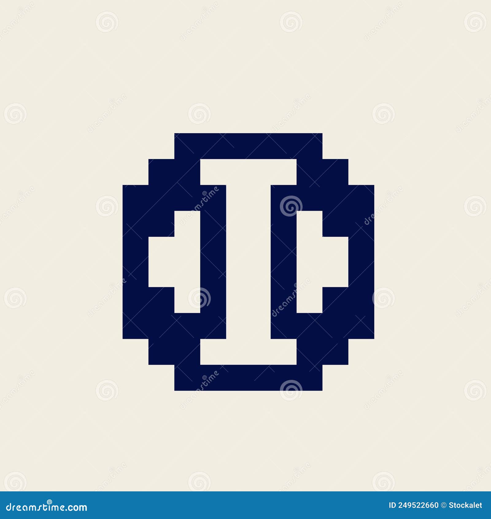 Geometric Logo. Abstract Ornamental Letter I Shape Stock Vector ...