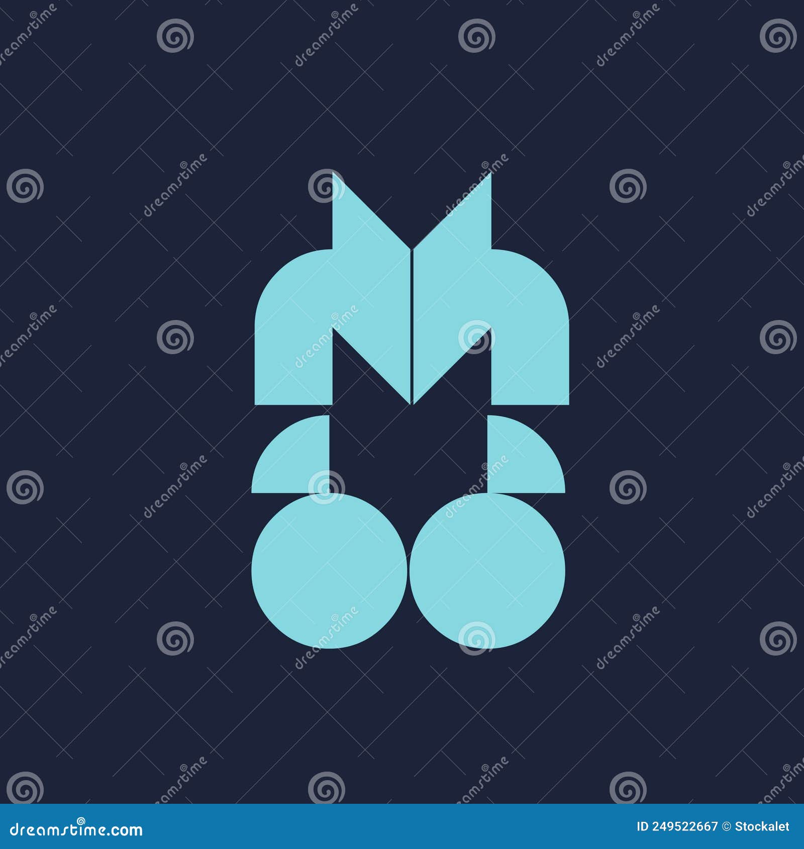 Decorative Geometric Logo. Ornamental Letter M Icon Stock Vector ...