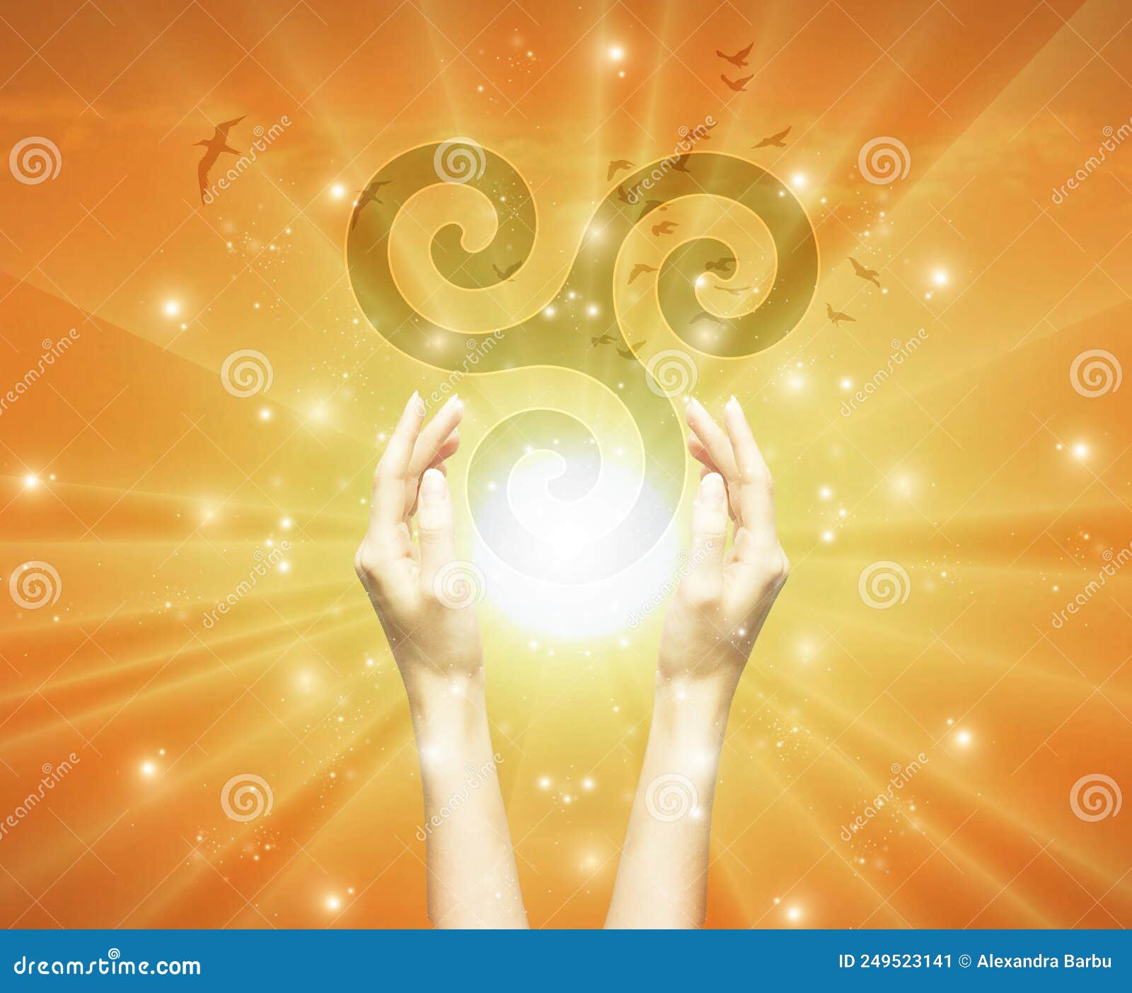 Light Sun Portal, Celtic Knot Symbol, Holy Trinity, Hands Grabbing the ...