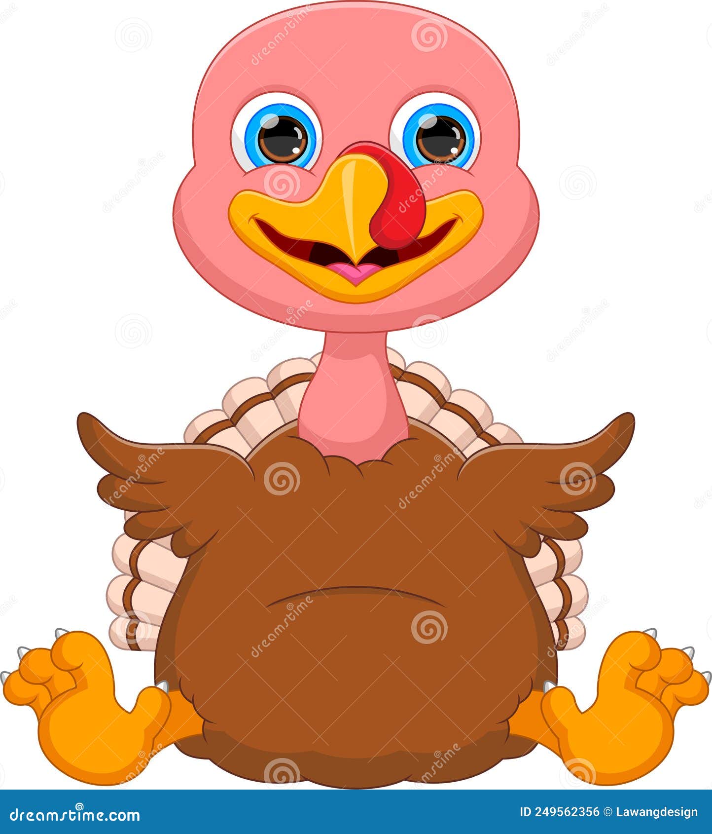 Cartoon Cute Baby Turkey Bird Stock Vector - Illustration of cheerful ...