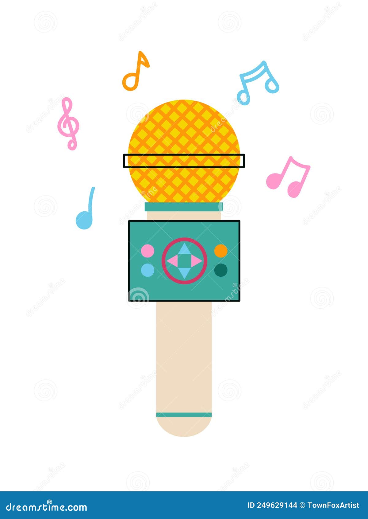 Cute Kids Musical Toy. Colorful Cartoon Microphone Stock Vector ...
