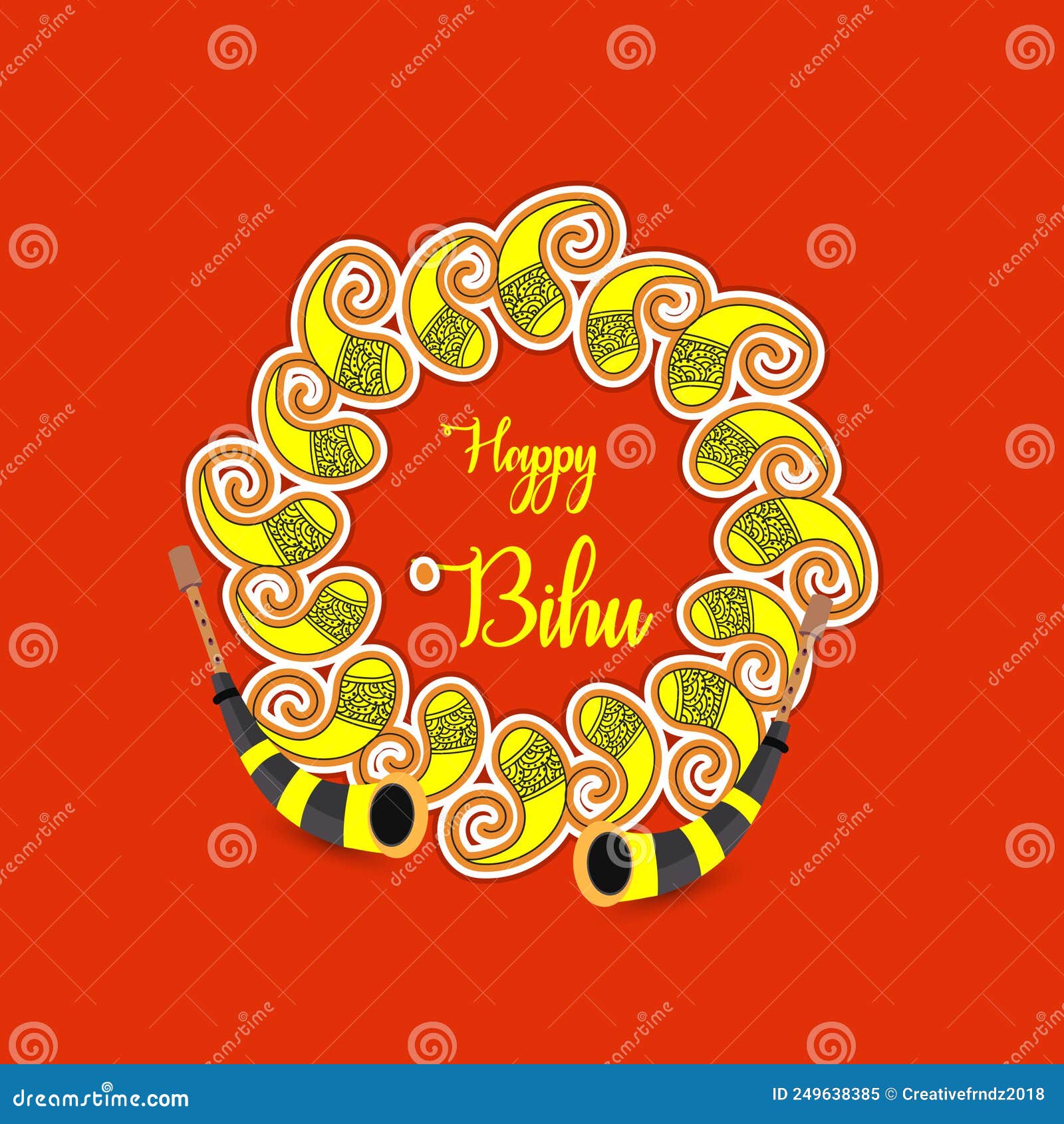 Two Color Bihu Vector Icon From India Concept. Isolated Blue Bihu ...