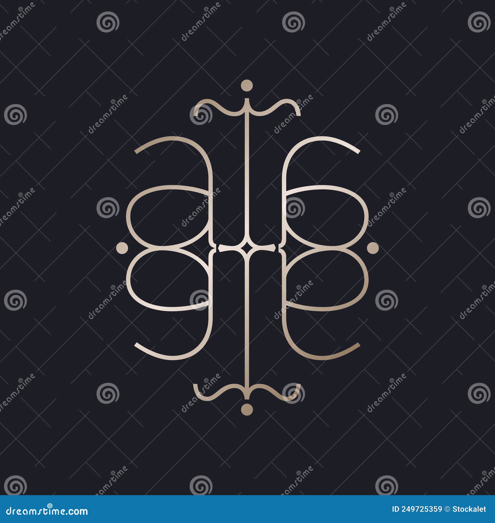 Decorative Geometric Logo. Ornamental Filigree Outline Icon Stock ...