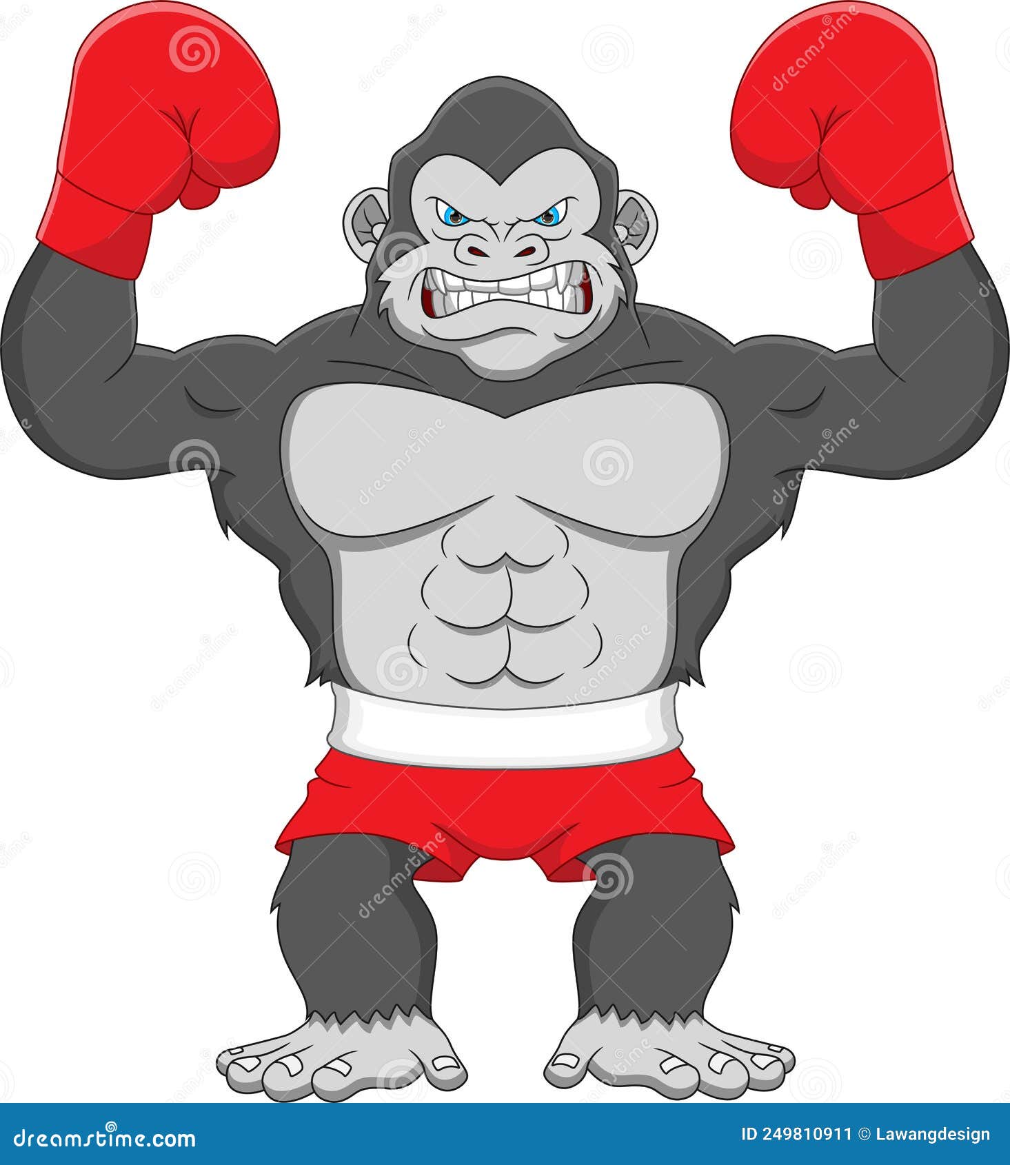 Gorilla Boxer Boxing Stance Circle Cartoon Royalty-Free Stock Photo ...
