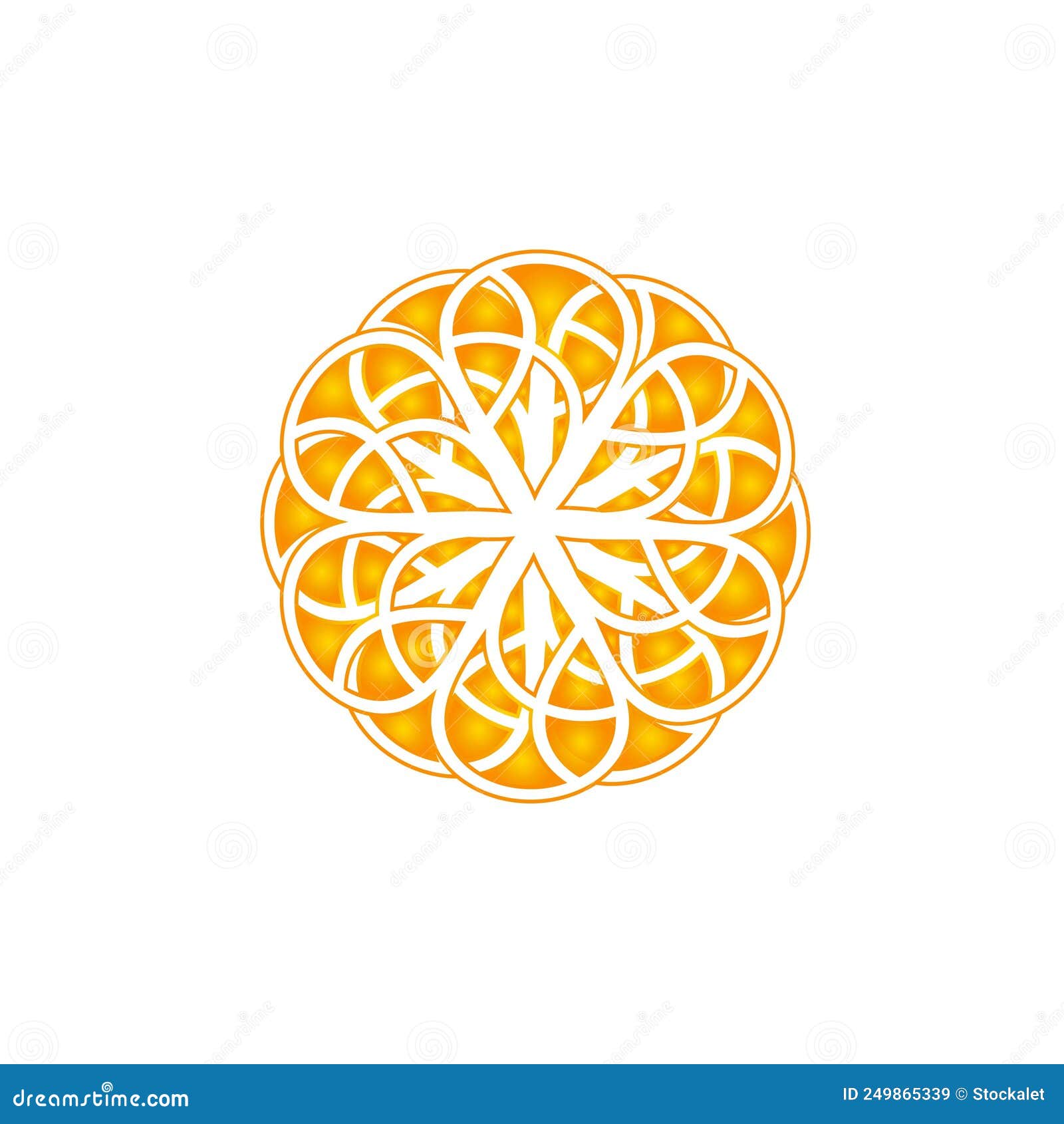 Flower, Sun Logo. Ornamental, Decorative Intertwined Lines Petals Icon ...
