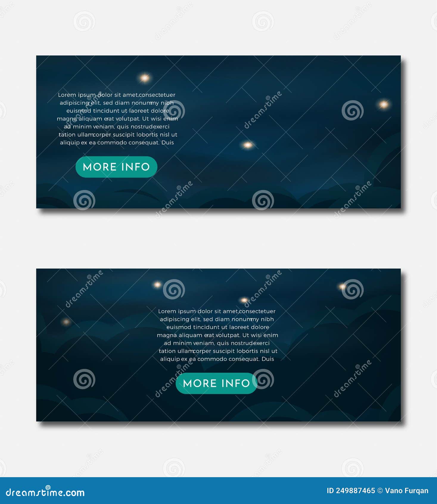 Realistic Night Sky Starry Night Scenery Banner Set Design Template ...