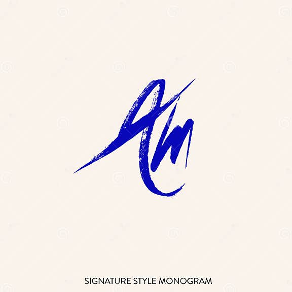 Am Monogram. Calligraphy Letter a, Letter M Signature Logo. Stock ...