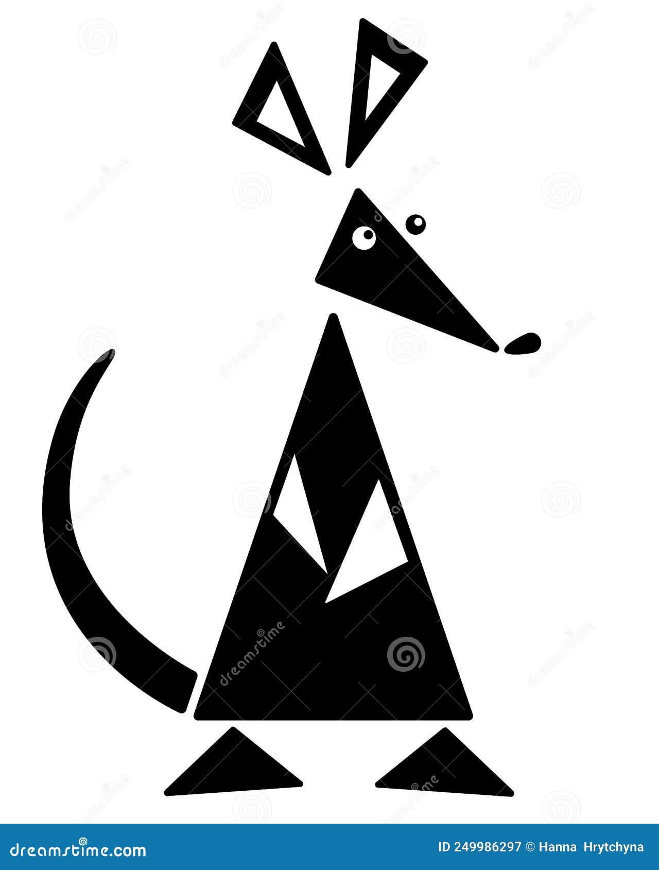 Mouse From Triangles, Funny Animal From Geometric Shapes - Vector ...