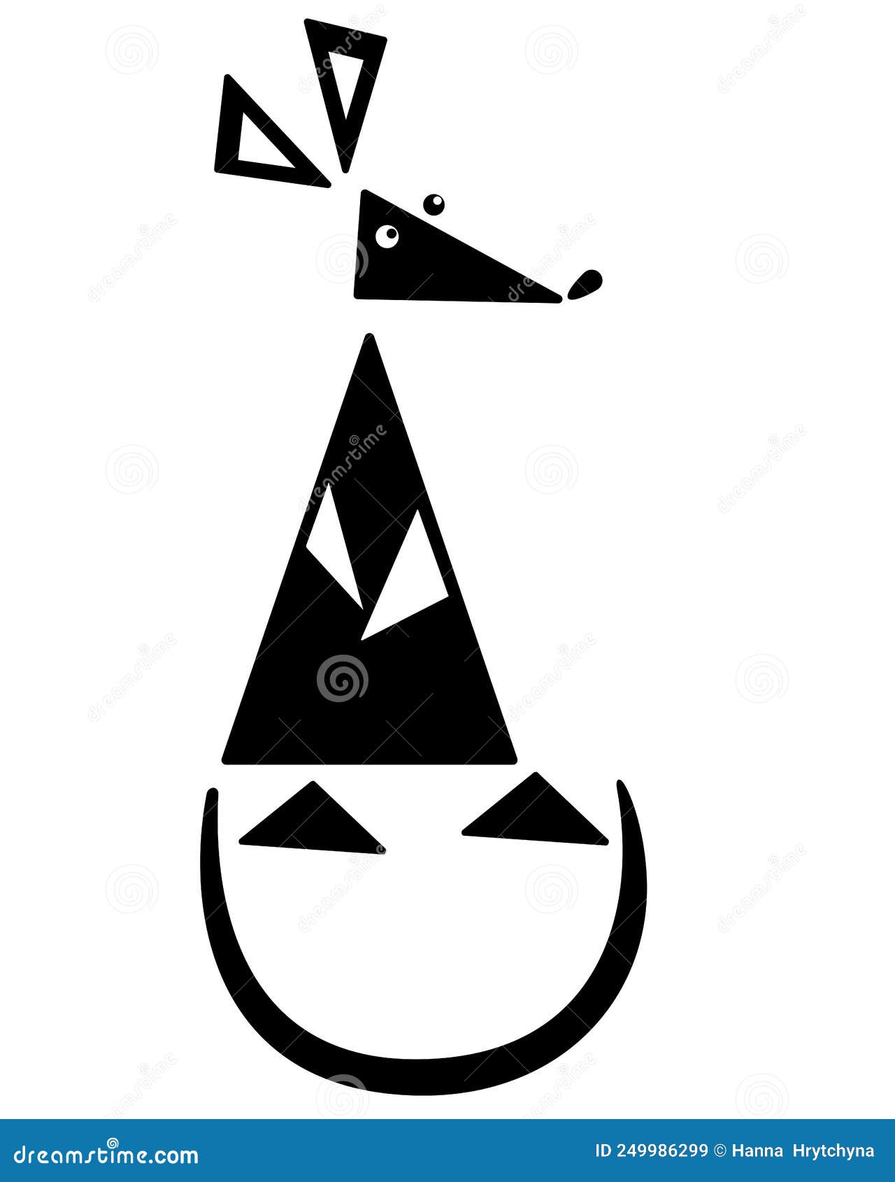 Mice From Triangles, Funny Animal From Geometric Shapes - Vector ...