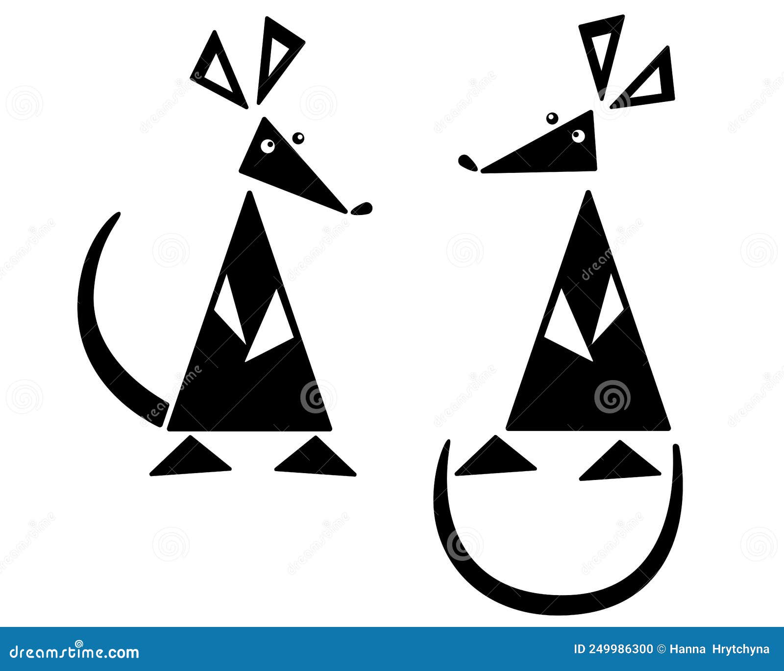 Mice from Triangles, Funny Animal from Geometric Shapes - Vector ...