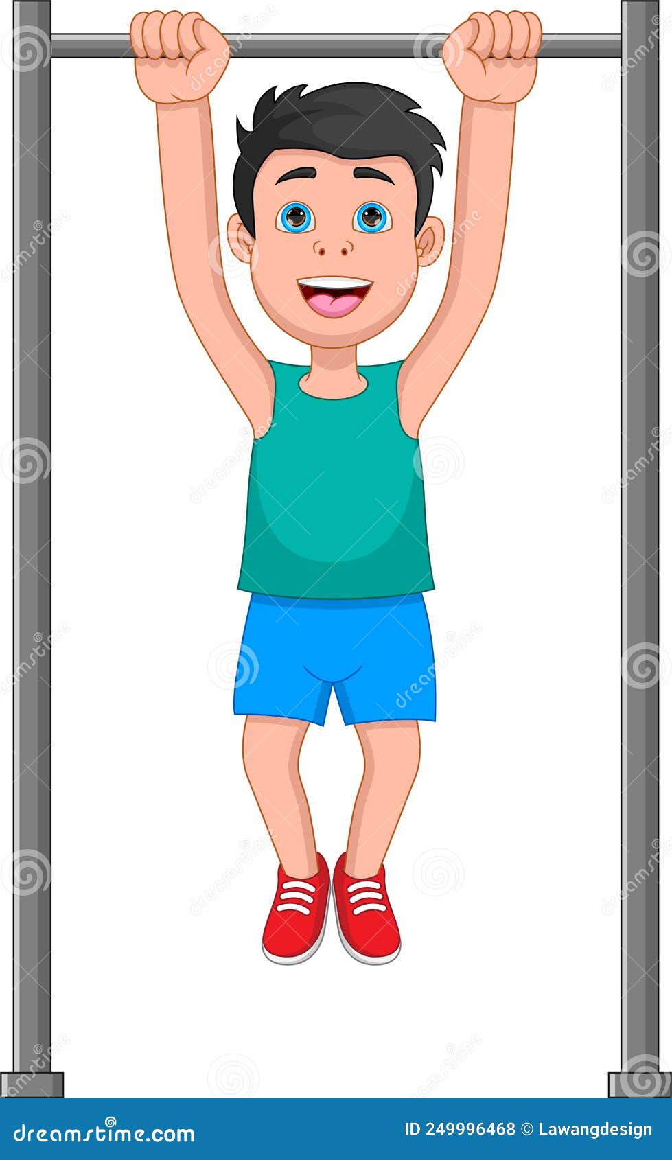 Pull-ups Calisthenics Bodyweight Exercise Cartoon Vector ...