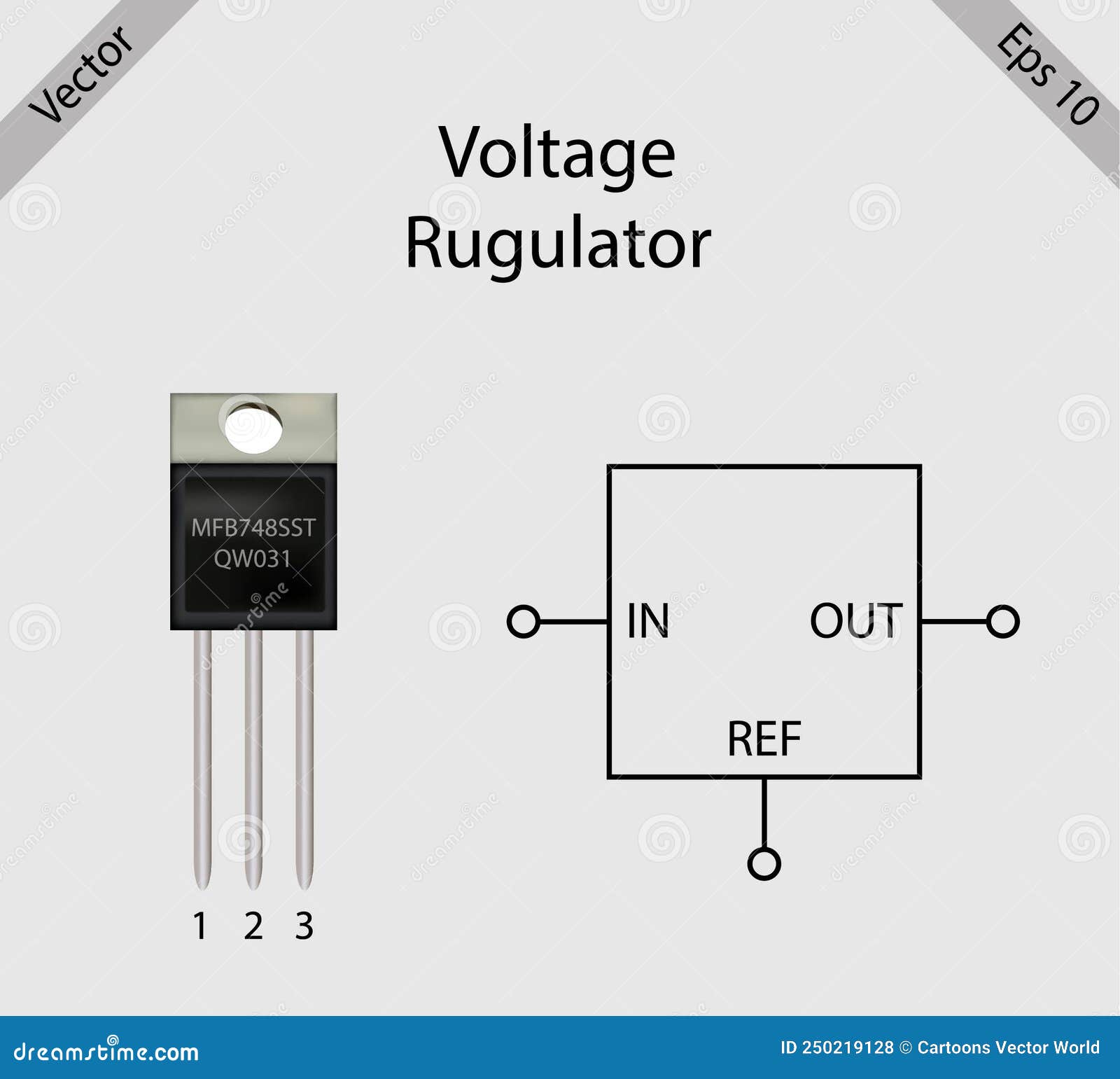 Voltage Regulator IC with Symbol Vector Eps 10. Stock Vector ...